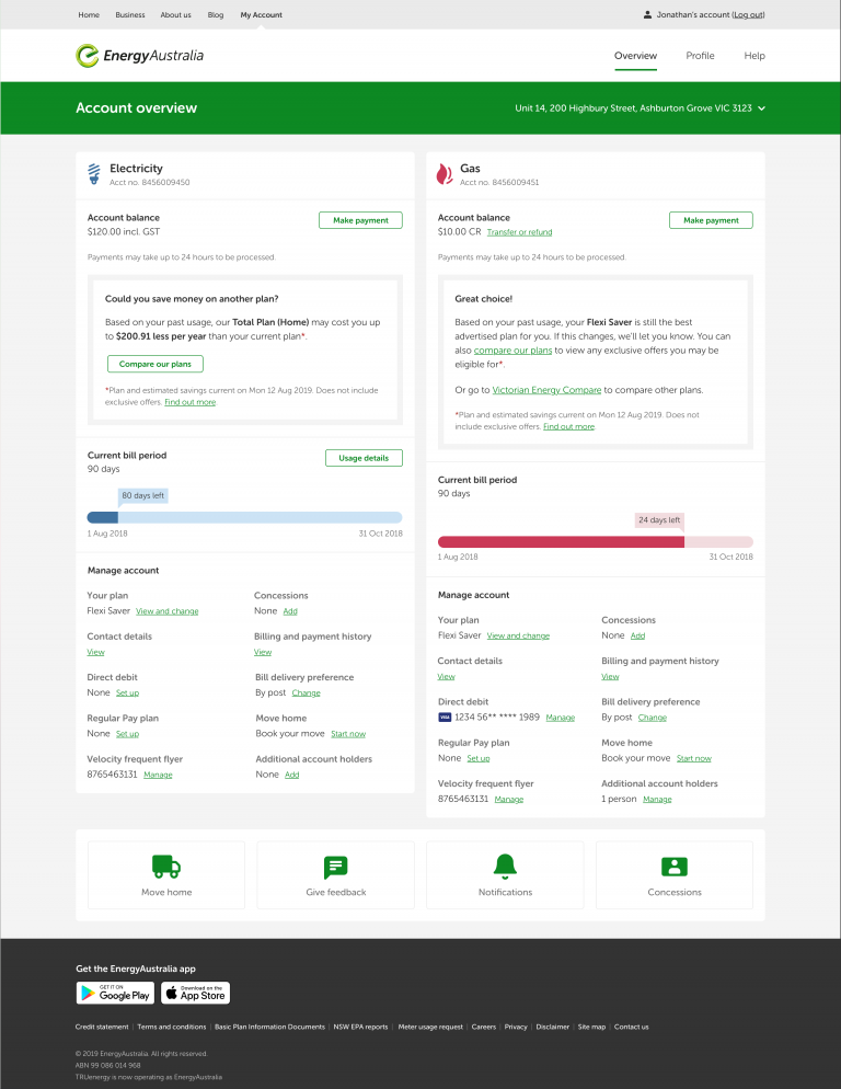 My Account Dashboard – Visualsauce